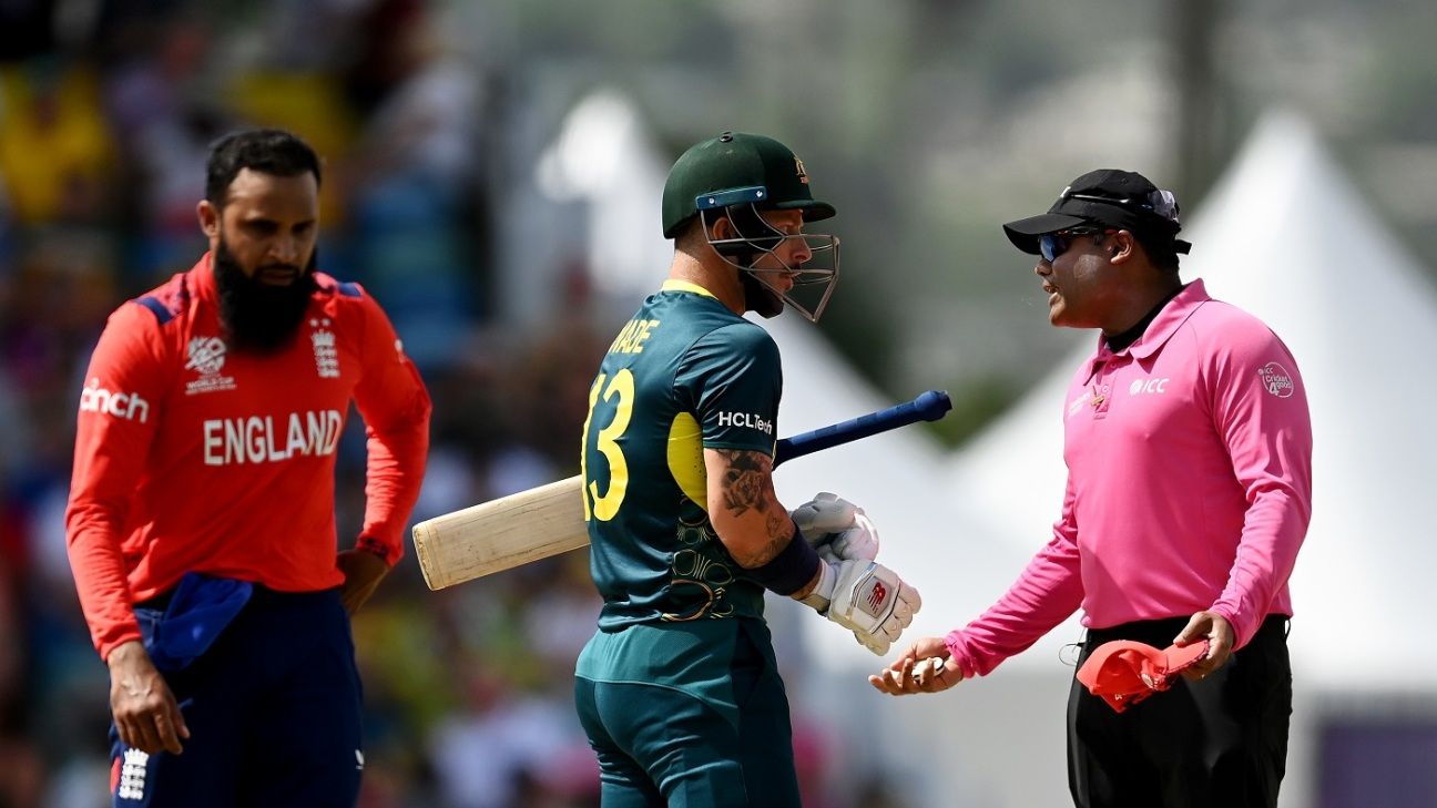 Wade escapes fine after argument with umpire in win over England - ESPN