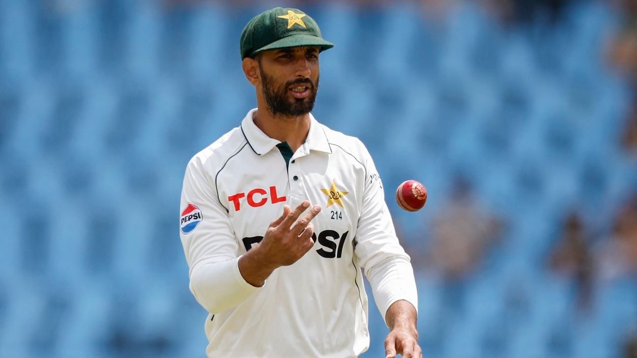 Shan Masood to continue as Pakistan Test captain for 2025-27 WTC cycle ...