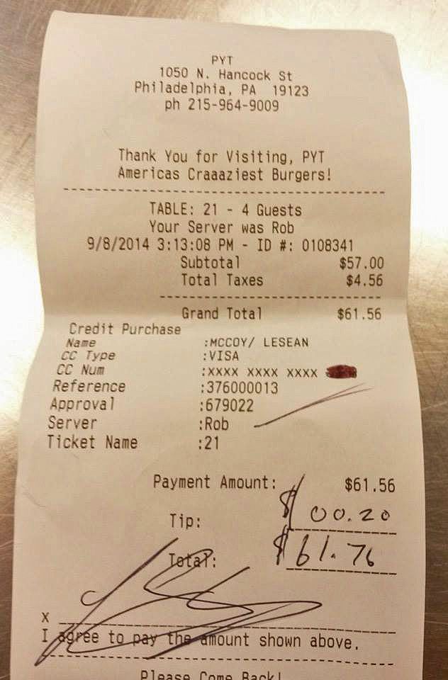 LeSean McCoy of Philadelphia Eagles left 20-cent tip as a statement on ...
