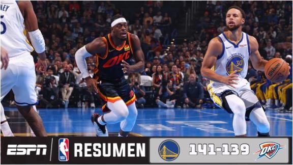 Un gran Steph Curry le da el triunfo a Warriors ante el Thunder - ESPN ...