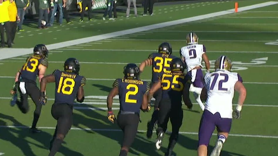 Washington RB Gaskin can't be stopped on 65-yard TD run - ESPN Video