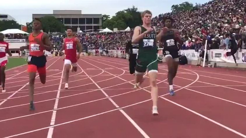 Texas track star sets high school record in 100m - ESPN Video