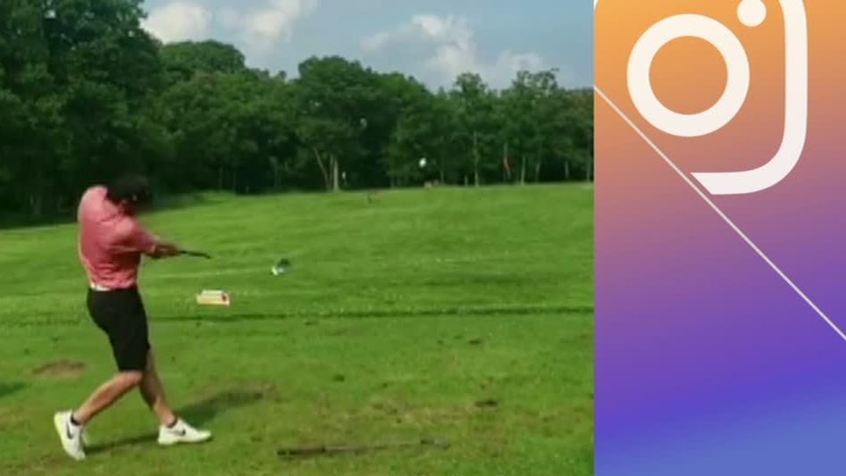 Golfer takes trick shot to the next level - ESPN Video
