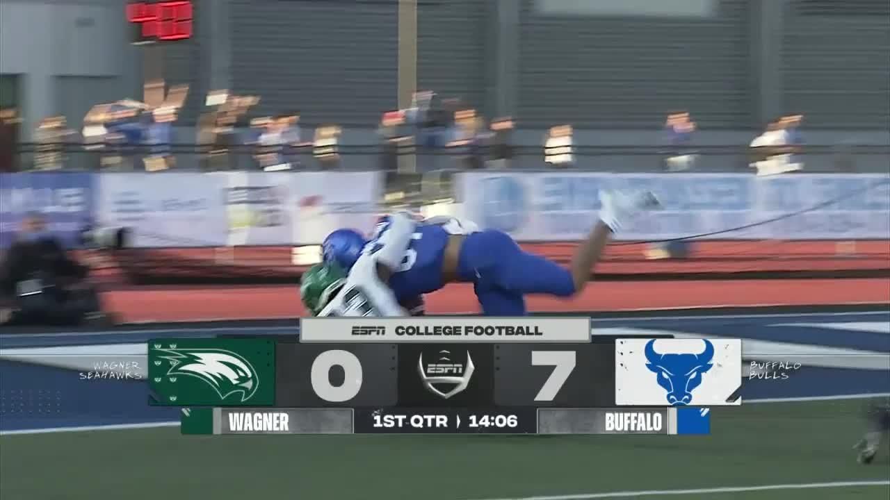 Kyle Vantrease with 63-yard TD Pass to Jovany Ruiz vs. Wagner Seahawks ...