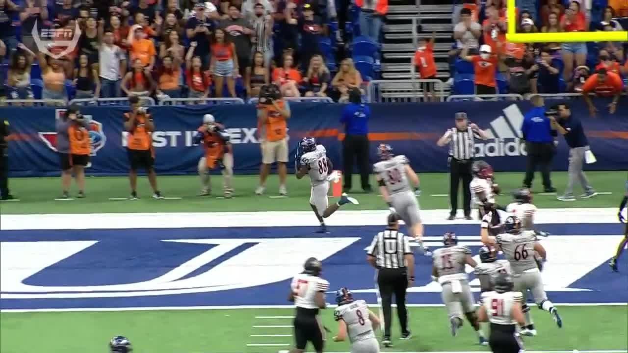 Josh Adkins airs it out for 16-yard touchdown pass - ESPN Video