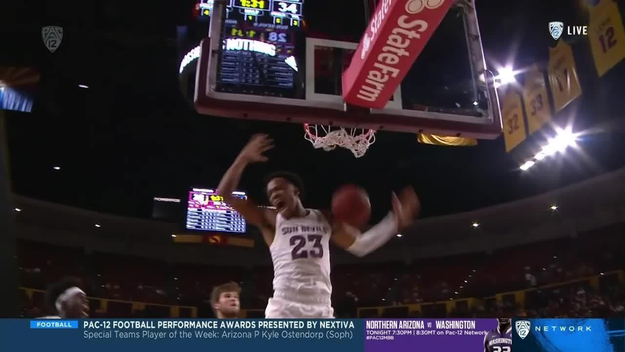 Marcus Bagley elevates for slam dunk vs. UC Riverside Highlanders ...