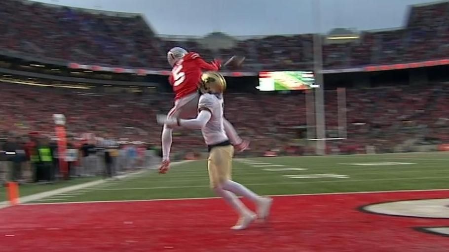 Garrett Wilson's phenomenal TD catch puts Ohio State up big - ESPN Video