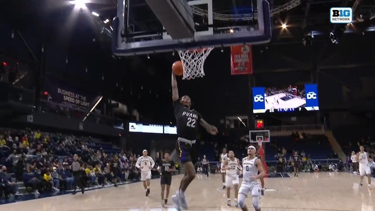 Prairie View A&M manages to keep the ball alive for thunderous dunk ...
