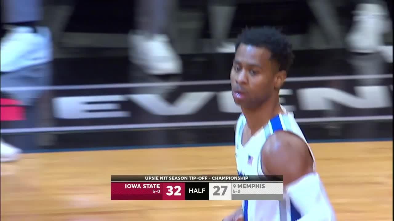 Tyler Harris beats the halftime buzzer for Memphis - ESPN Video