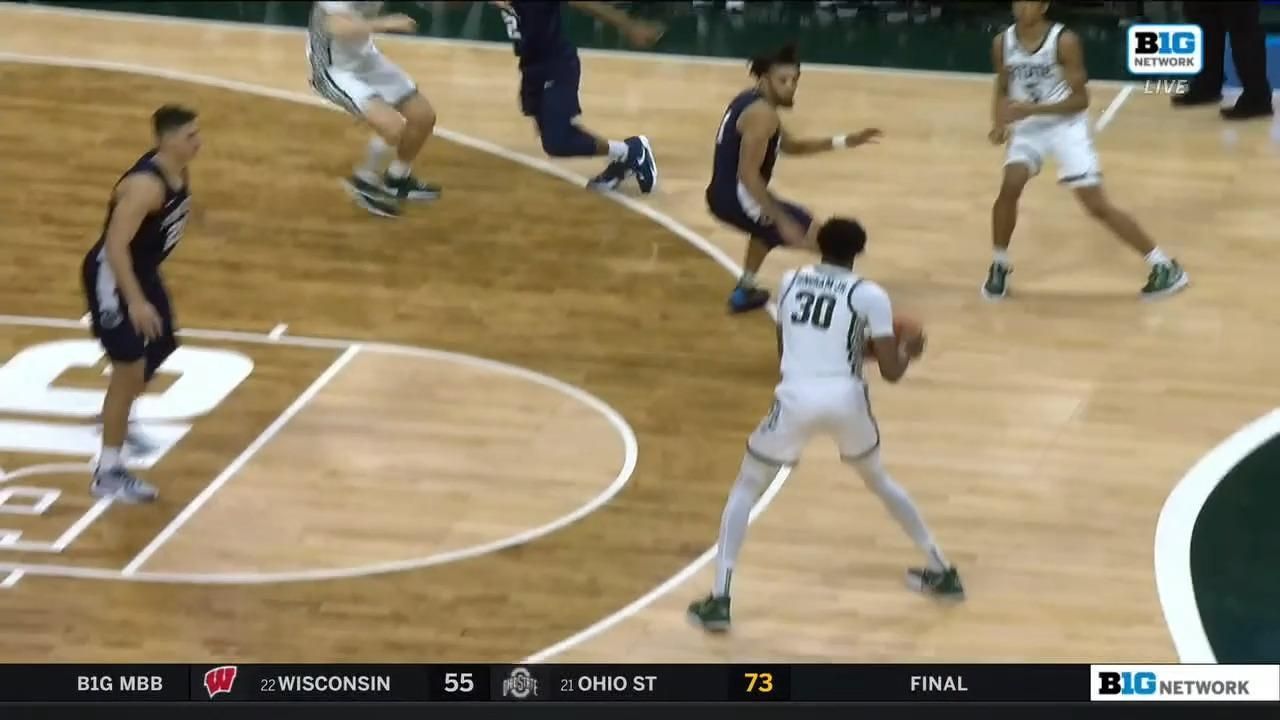 Marcus Bingham Jr. connects with Joey Hauser for the bucket - ESPN Video