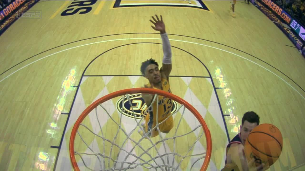 Carter Collins elevates for the big-time swat - ESPN Video