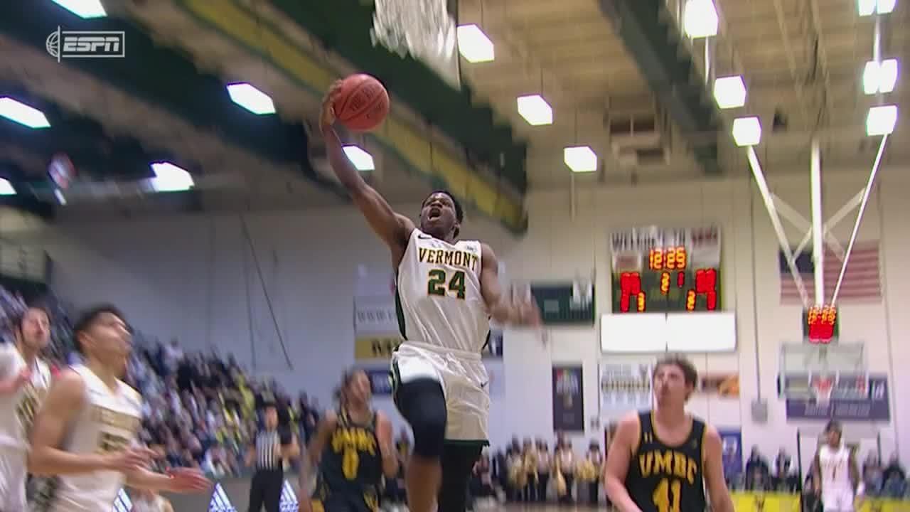 Shungu throws down slam for Vermont - ESPN Video