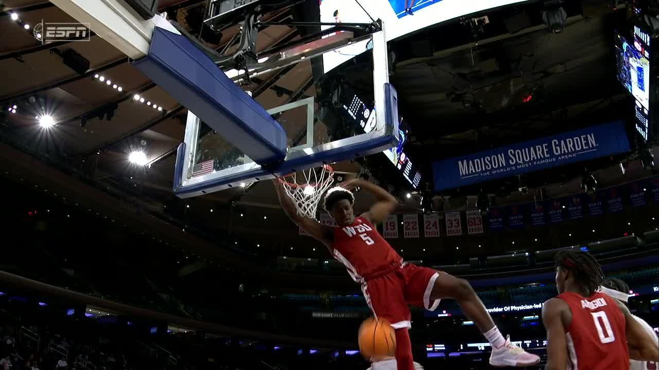 T.J. Bamba flies for a huge slam dunk - ESPN Video