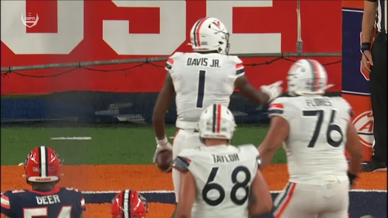 Lavel Davis Jr. hauls in 4th-down TD to give Virginia a lead - ESPN Video