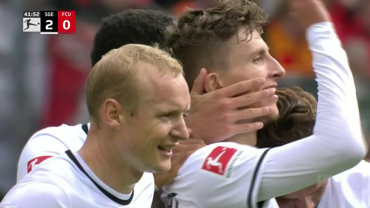Jesper Lindstrom goal 42nd minute Eintracht Frankfurt 2-0 FC Union ...