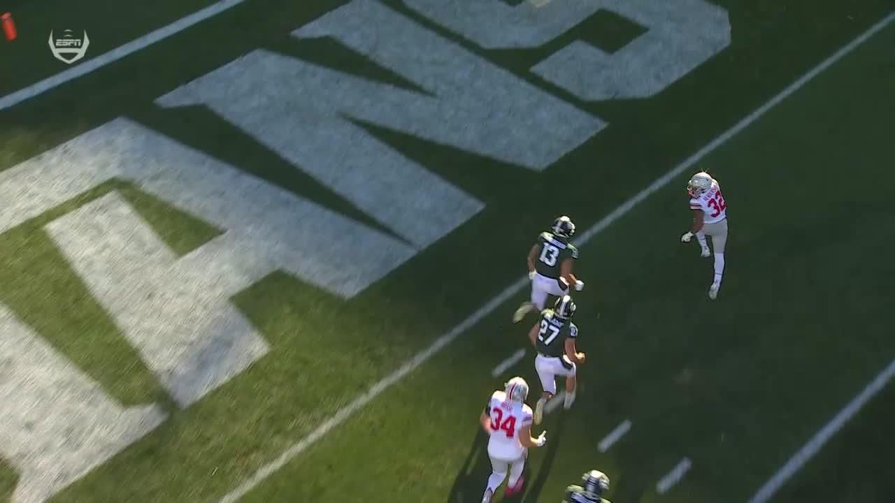 End Zone Treveyon Henderson Scores 1 Yard Rushing Touchdown Espn Video