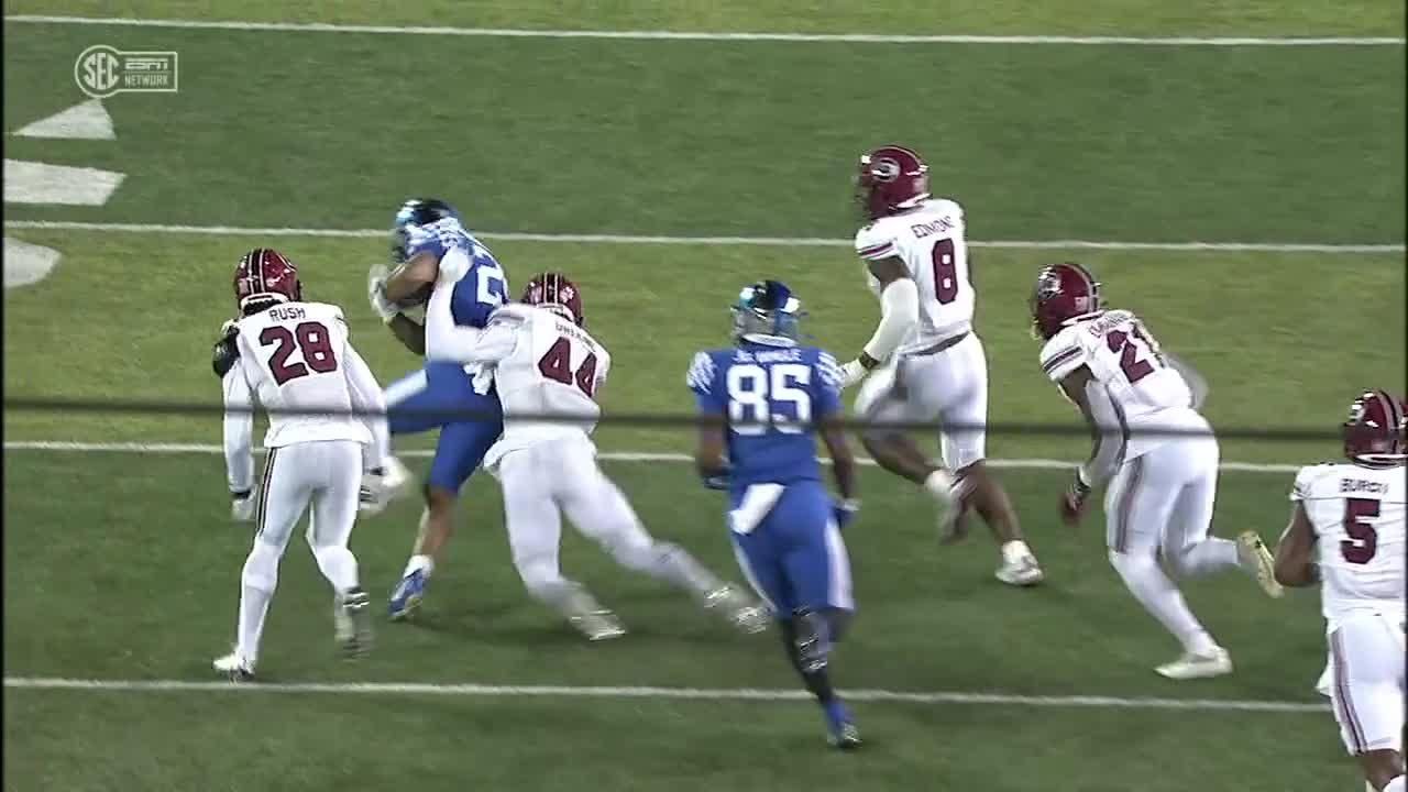 Christopher Rodriguez Jr. powers past defense for 20-yard carry - ESPN ...