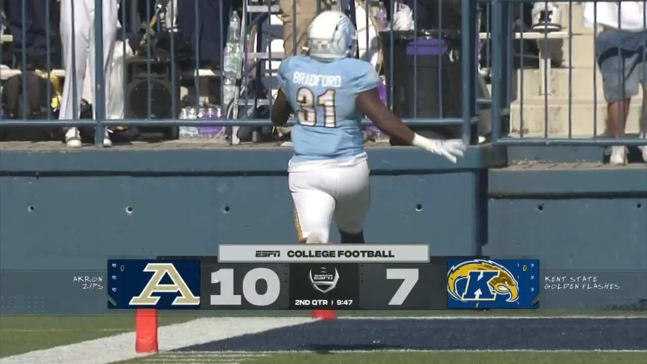 Touchdown! Bryan Bradford scores vs. Akron - ESPN Video