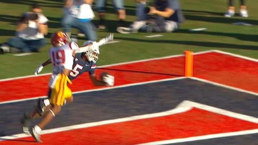 One-handed TD catch by Dorian Singer puts Arizona up early - ESPN Video