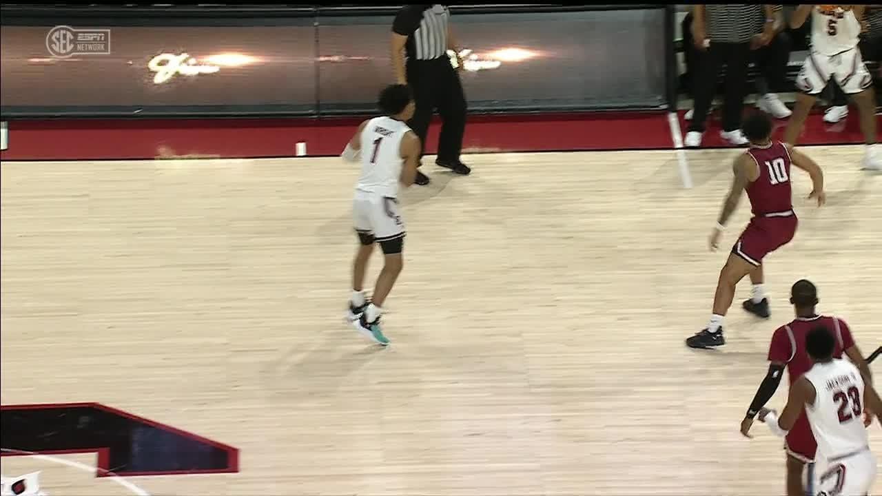 Meechie Johnson Jr. nails the 3-pointer vs. South Carolina State ...