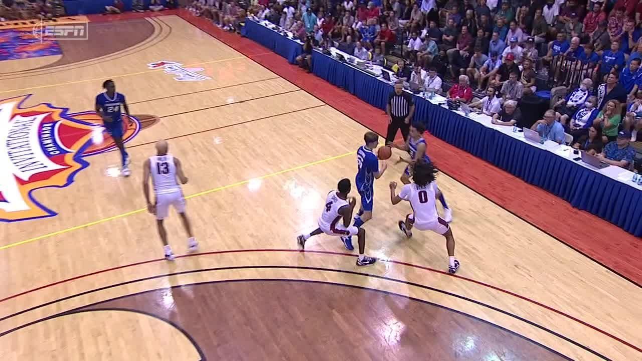 Ryan Nembhard flies down the lane for the big dunk - ESPN Video