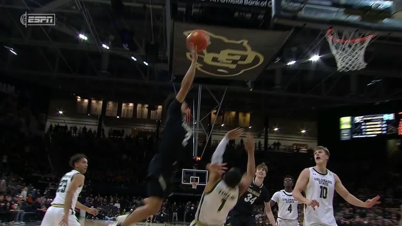 KJ Simpson drops in smooth layup and goes to foul line - ESPN Video