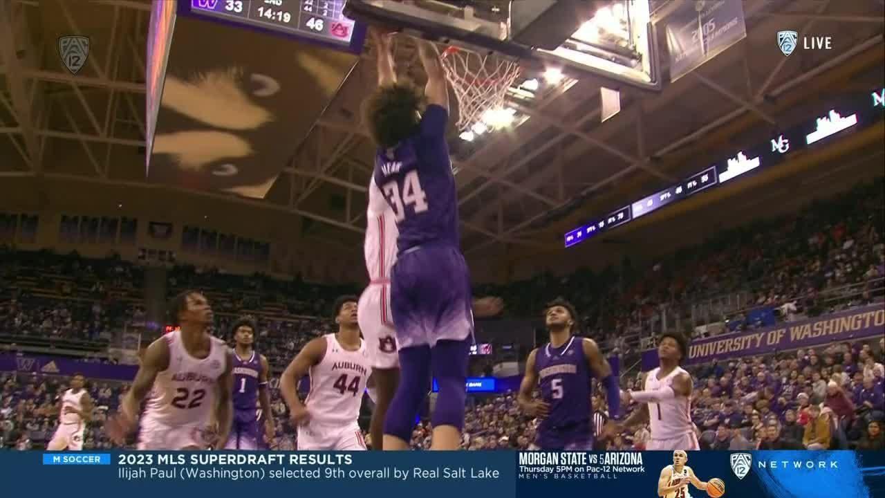 Braxton Meah throws down powerful slam dunk vs. Auburn Tigers - ESPN Video
