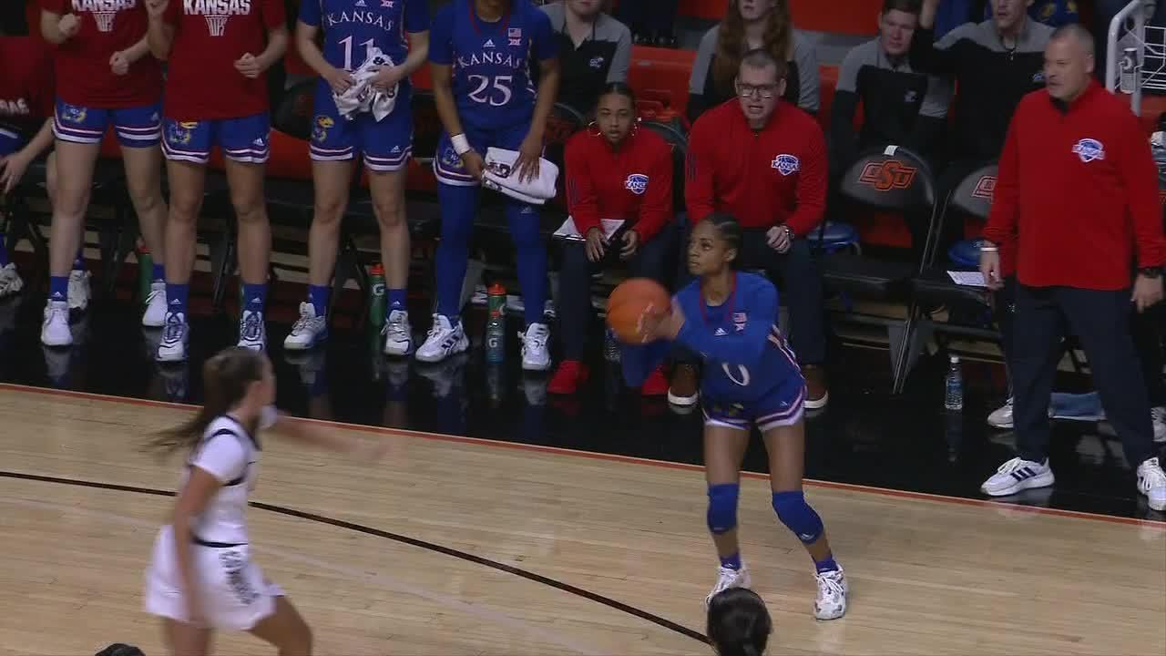 Wyvette Mayberry splashes a 3-pointer for Kansas - ESPN Video