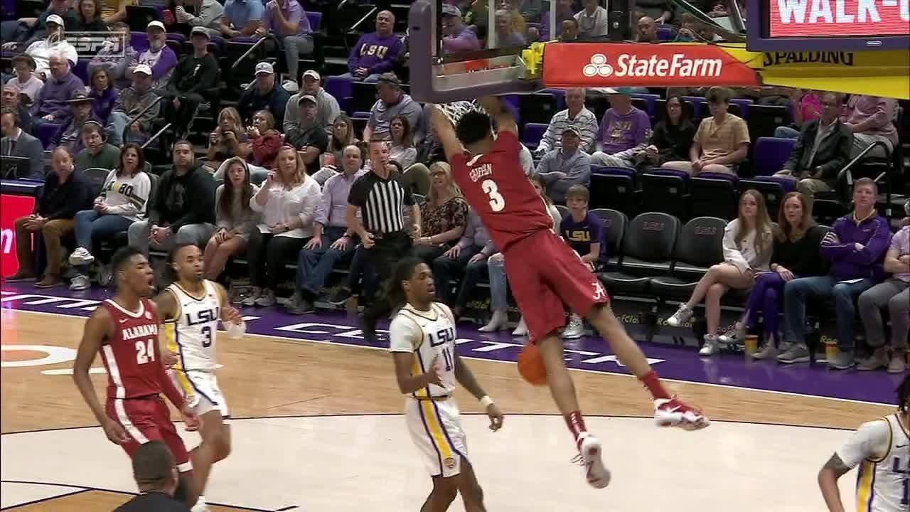 Rylan Griffen throws down powerful dunk vs. LSU Tigers - ESPN Video
