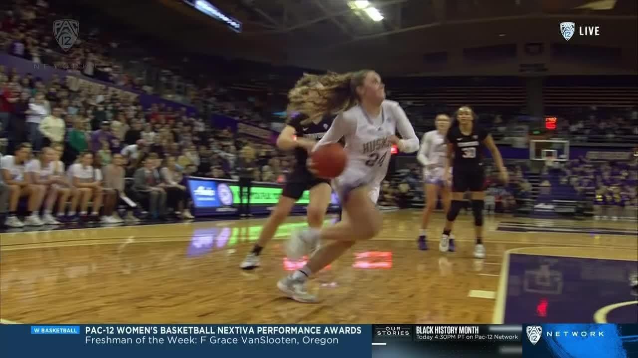 Elle Ladine knocks down clutch layup as Washington upsets Stanford ...