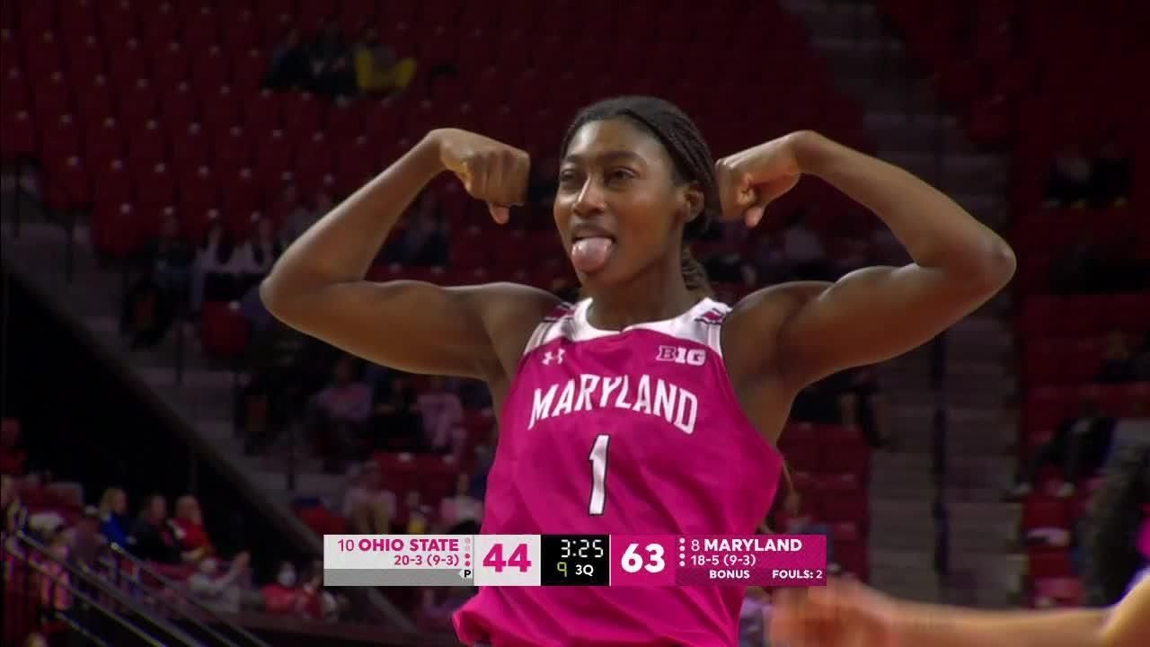 Maryland's Diamond Miller flexes on Ohio State - ESPN Video