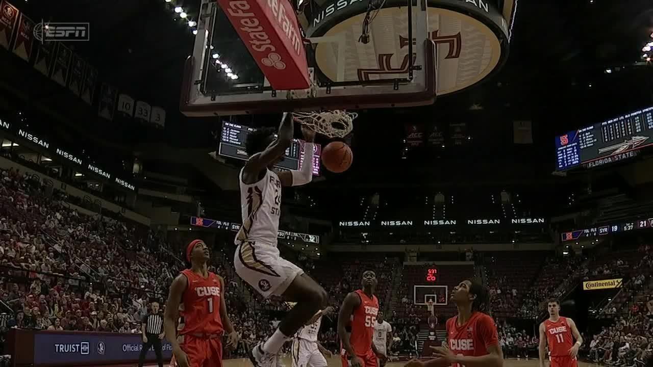 Naheem Mcleod gets up for the beautiful slam dunk - ESPN Video