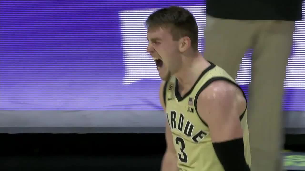 Braden Smith throws no-look pass to Caleb Furst for an and-1 - ESPN Video