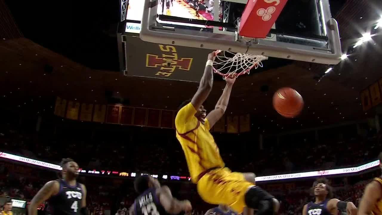 Osun Osunniyi elevates for slam dunk vs. TCU Horned Frogs - ESPN Video