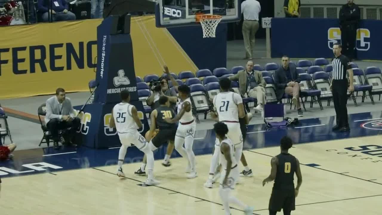 Kevin Samuel with the massive stuff at the rim - ESPN Video
