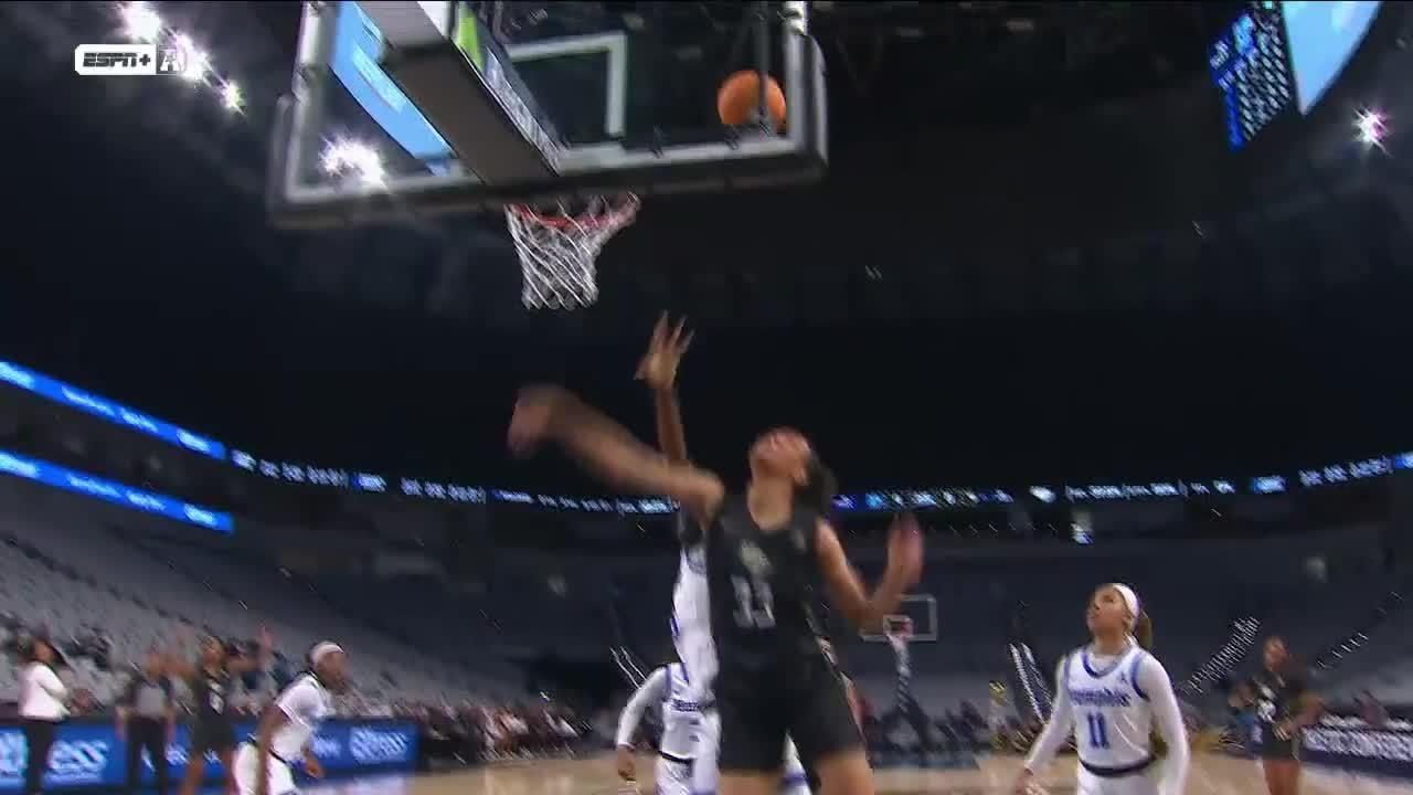 Lanetta Williams with the massive swat at the rim - ESPN Video