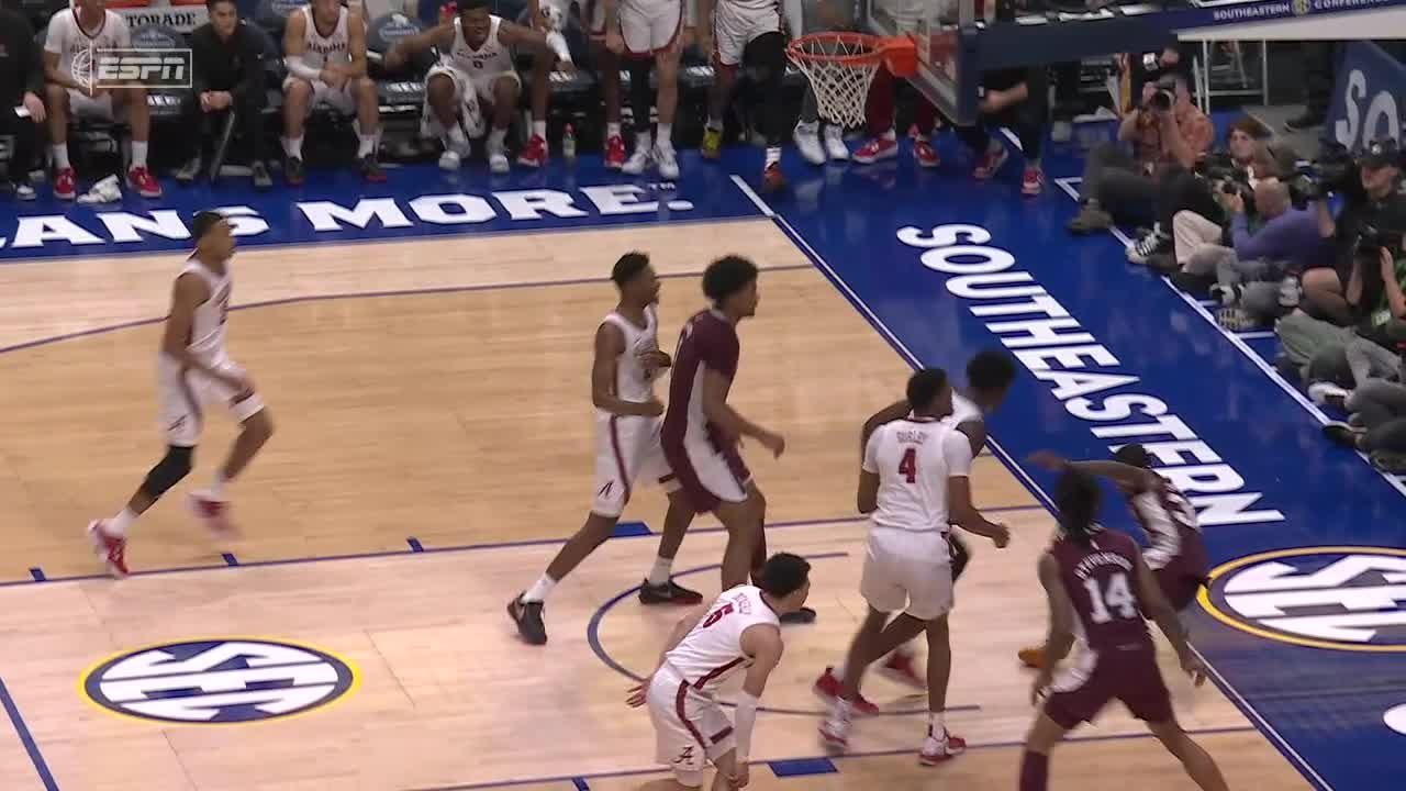 Charles Bediako with the massive swat at the rim - ESPN Video