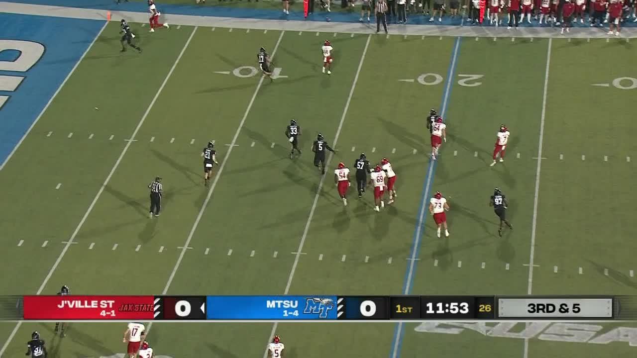 Tyrell Raby makes timely INT vs. Jacksonville State Gamecocks - ESPN Video