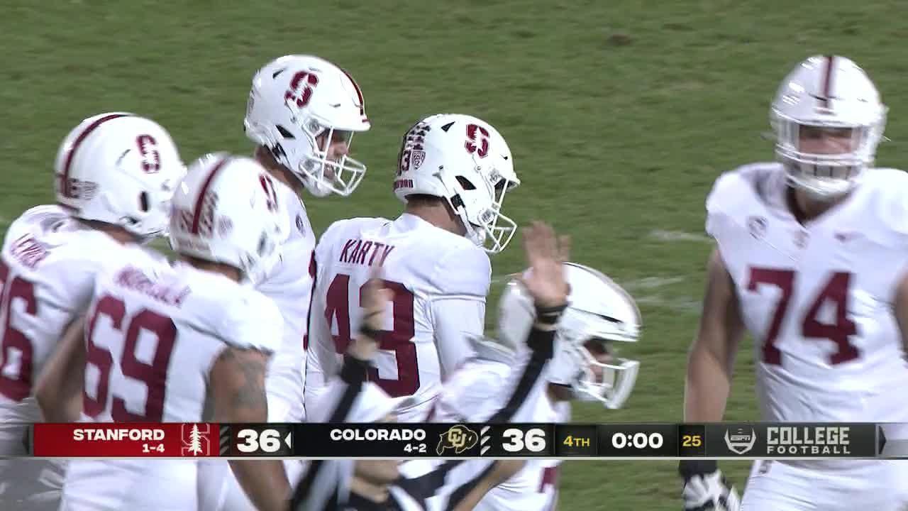 Stanford heads to OT on Joshua Karty's game-tying FG - ESPN Video