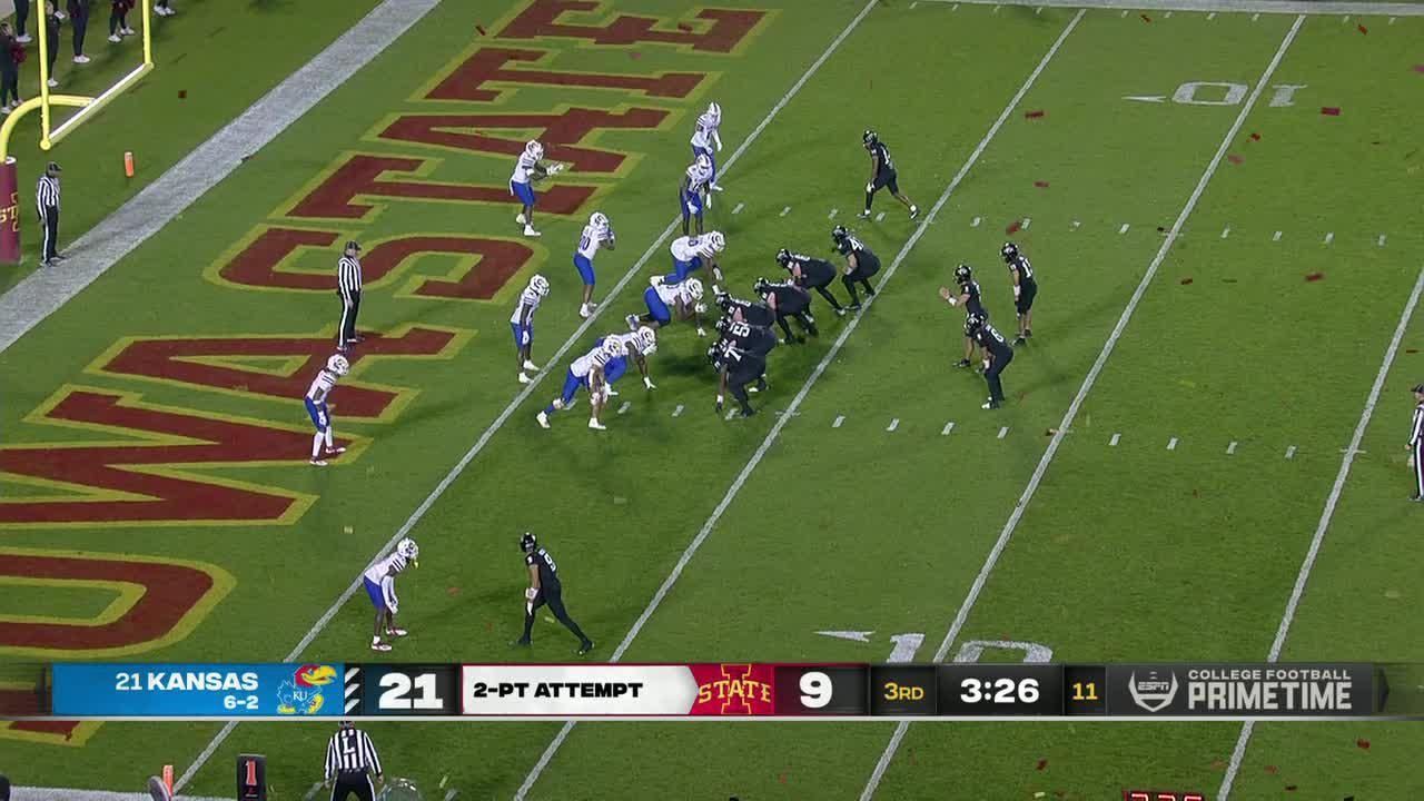 Eli Sanders with a Two-Point Conversion vs. Kansas Jayhawks - ESPN Video