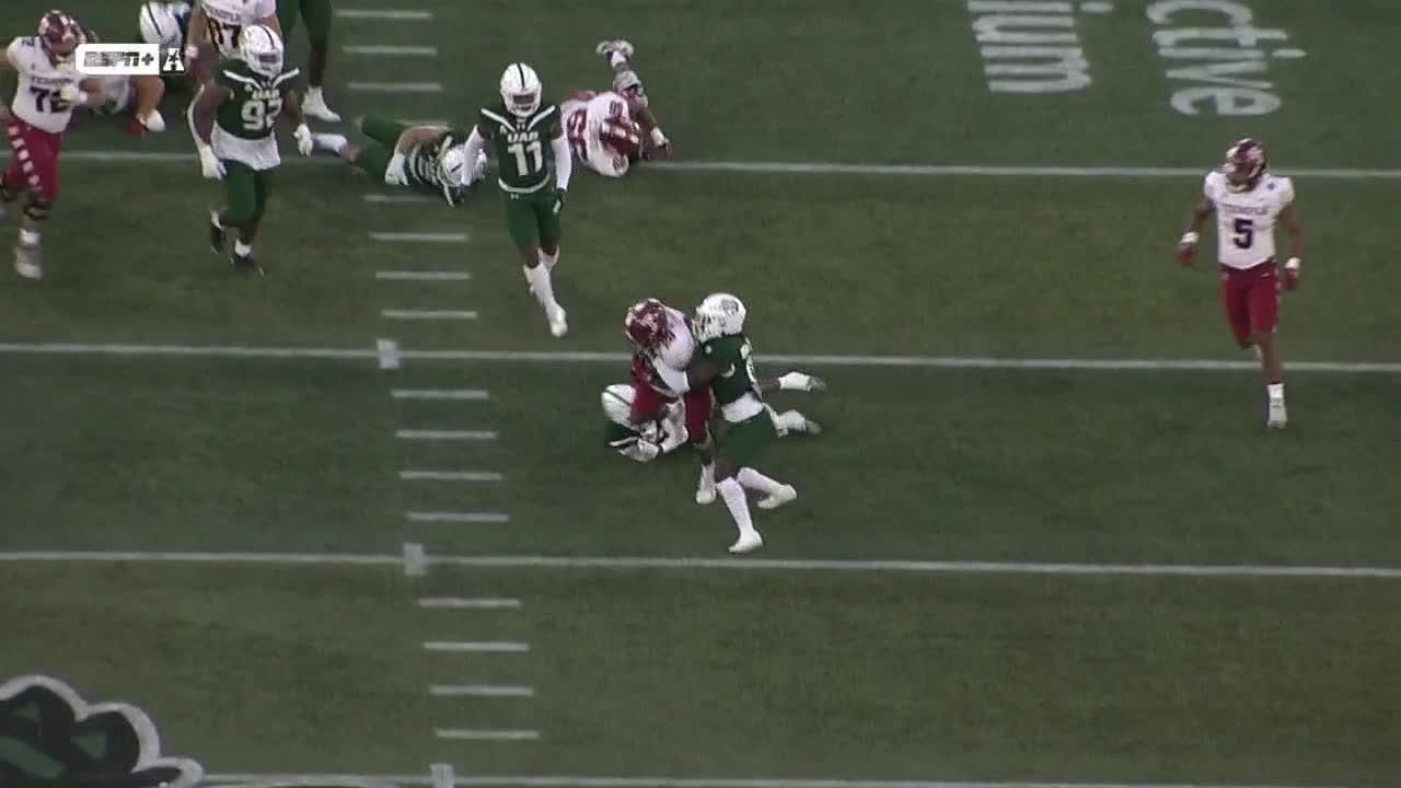 Darvon Hubbard powers past defense for 21-yard rush - ESPN Video