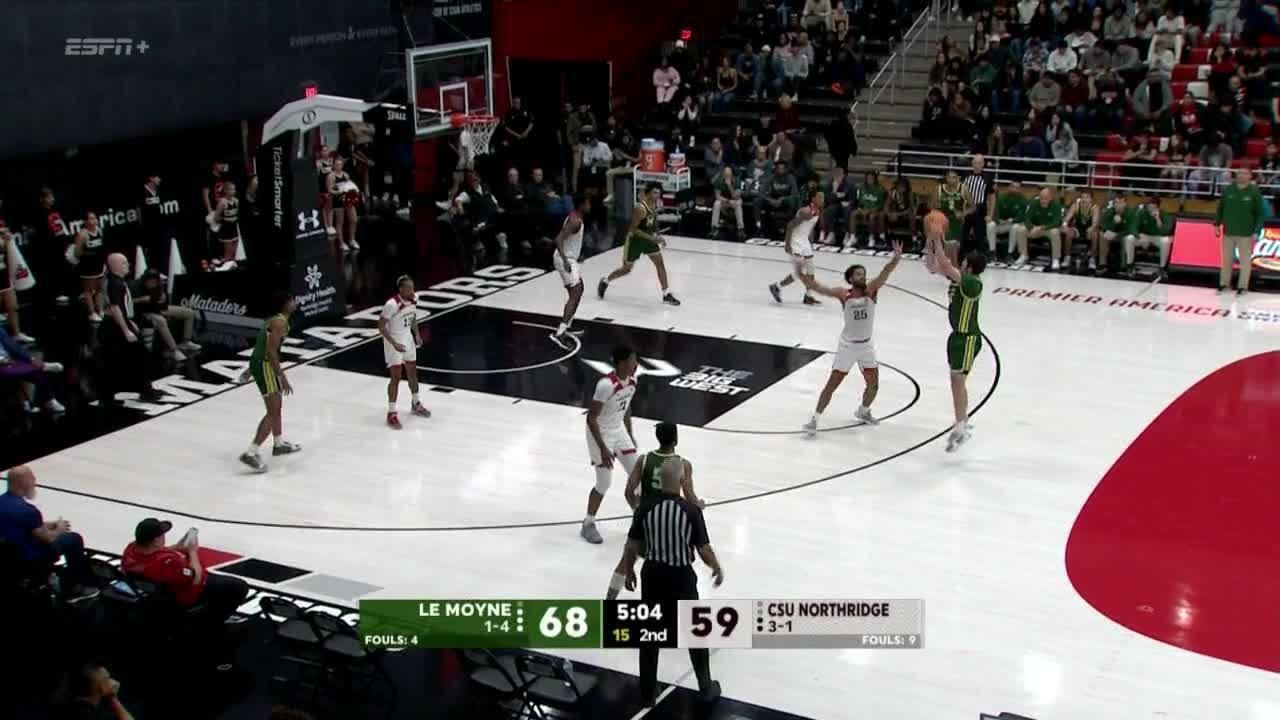 Luke Sutherland sinks 3-pointer for Le Moyne - ESPN Video