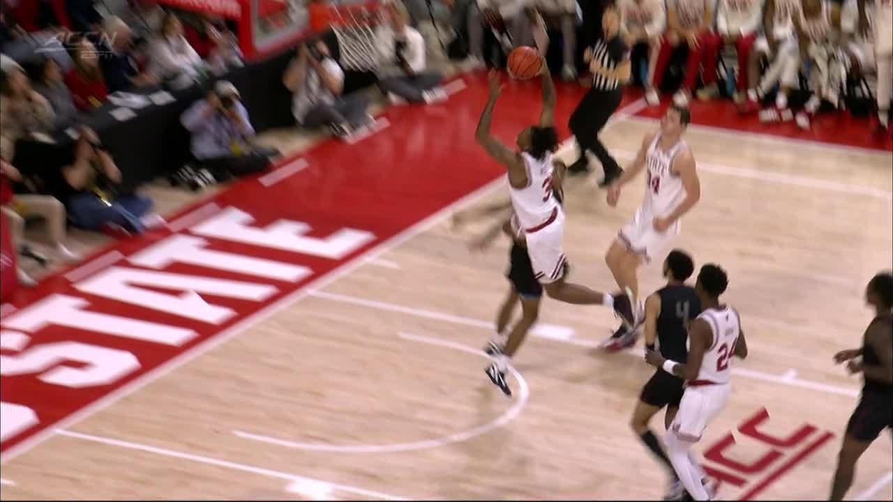 MJ Rice lays down ferocious one-handed jam for NC State - ESPN Video