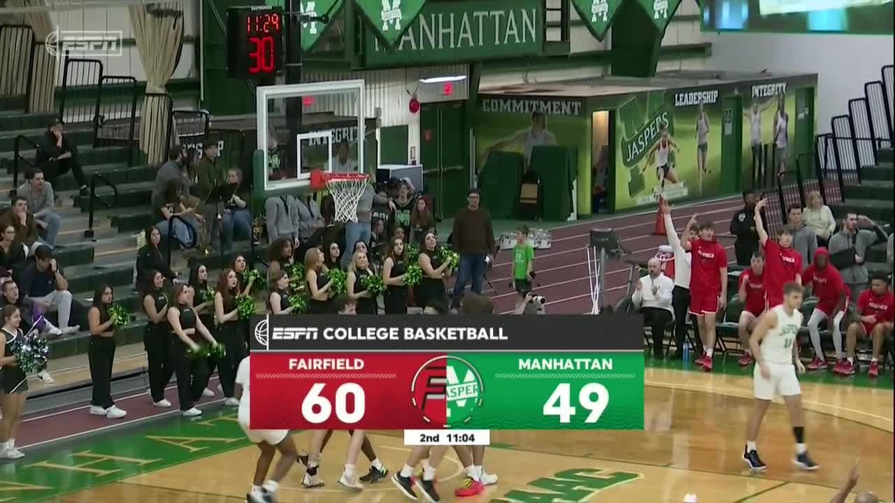 Caleb Fields drains trey vs. Manhattan Jaspers - ESPN Video