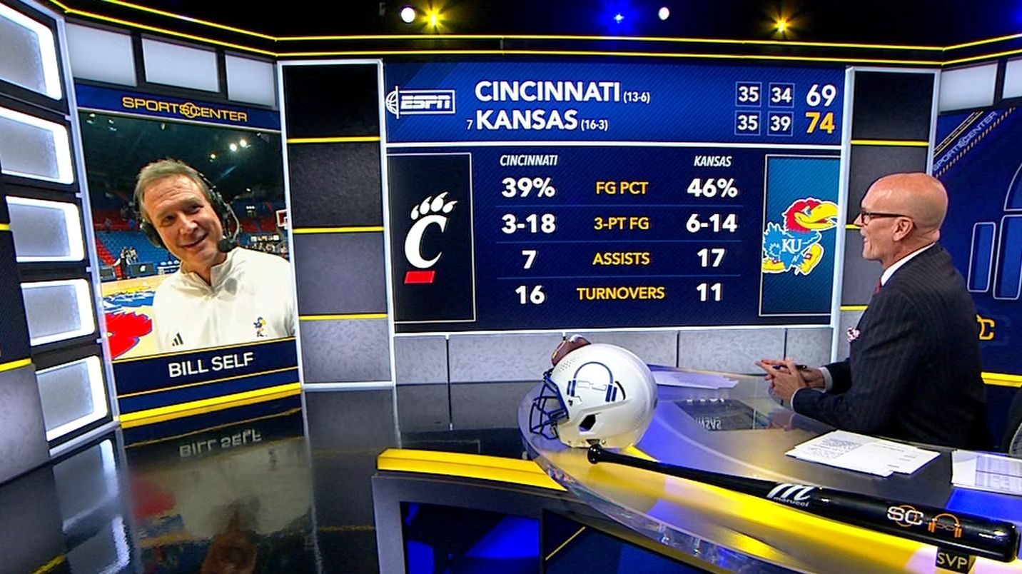 Bill Self joins SVP after Kansas' win over Cincinnati - ESPN Video