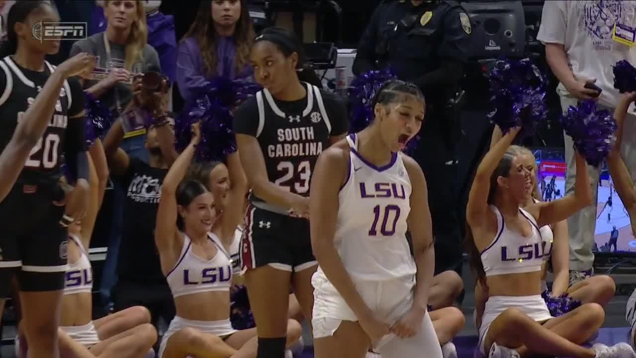 Angel Reese is fired up after this and-1 bucket - ESPN Video