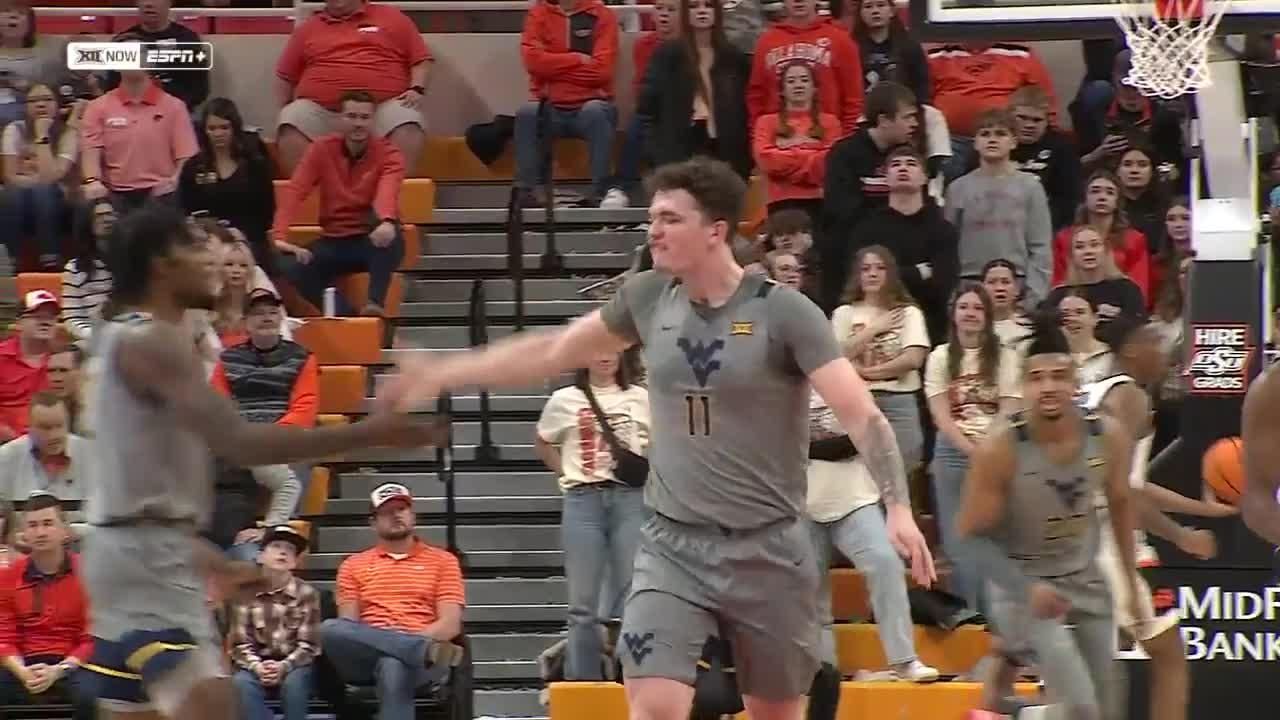 Quinn Slazinski hits the 3-point shot vs. Oklahoma State Cowboys - ESPN ...