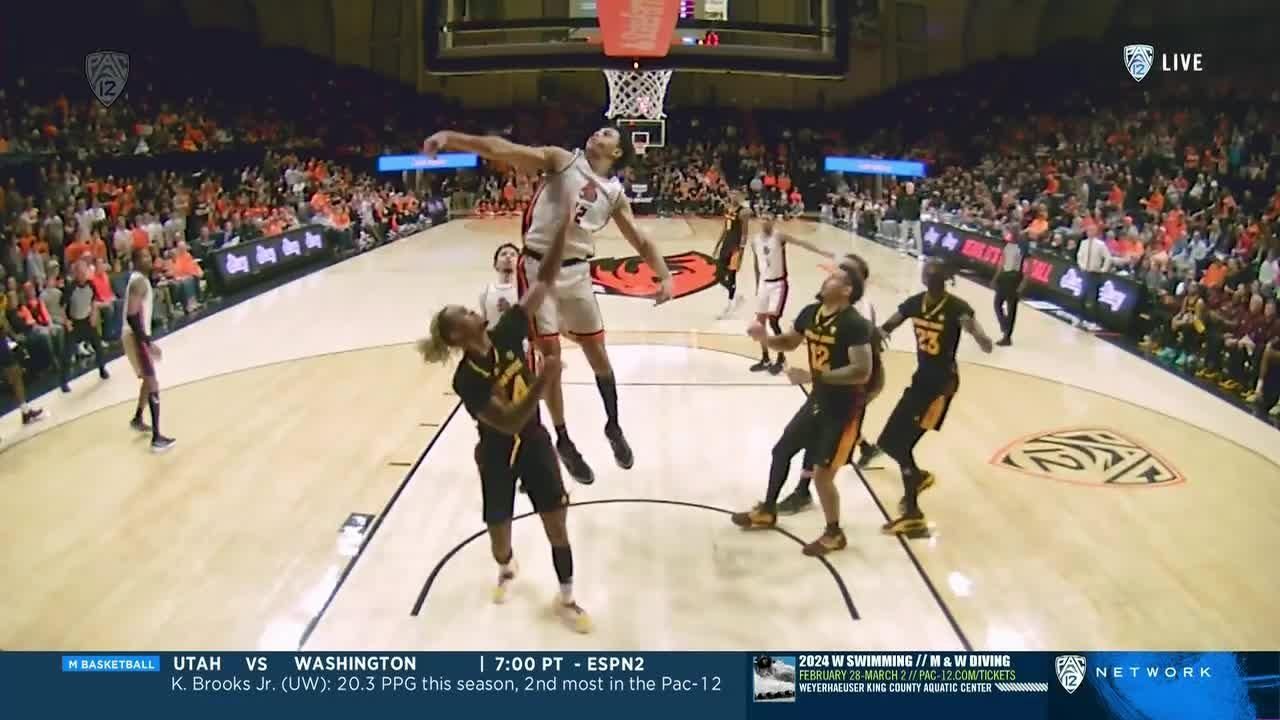 Michael Rataj with the massive stuff at the rim - ESPN Video