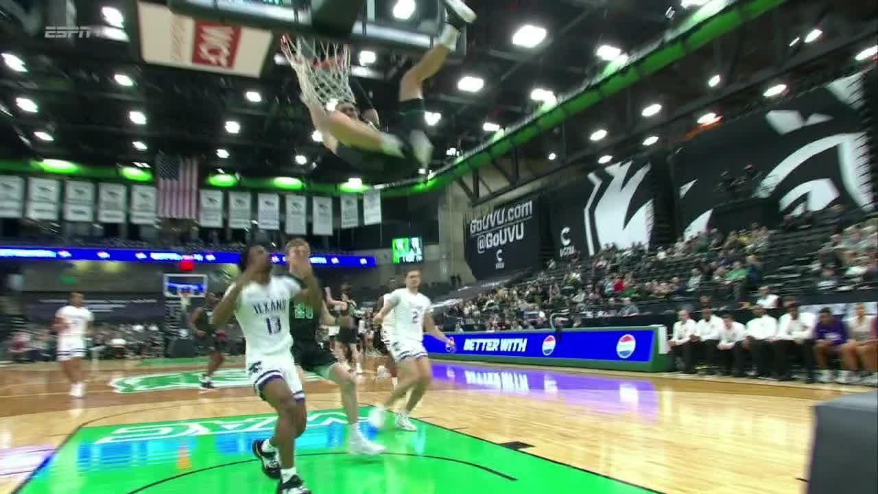 Drake Allen breaks away for the Utah Valley dunk - ESPN Video