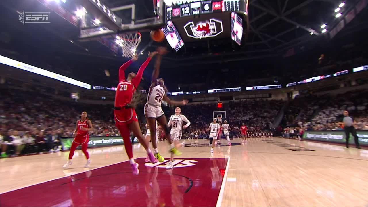 Raven Johnson stops the fastbreak with a chase-down block - ESPN Video